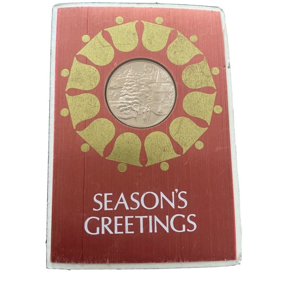 Art | 1971 Seasons Greetings Medal Coin In Greeting Card By Franklin ...
